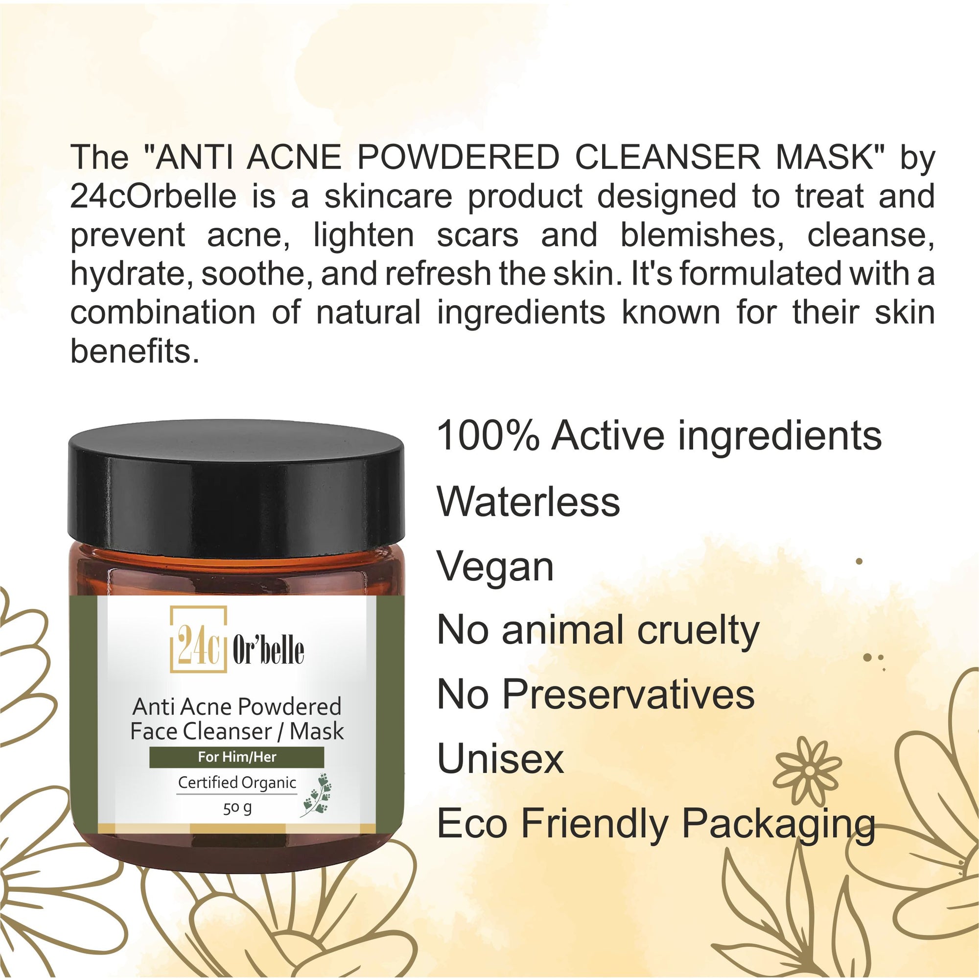 ANTI ACNE MASK AND FACE CLEANSER FOR ACNE PRONE SKIN – 24Corbelle